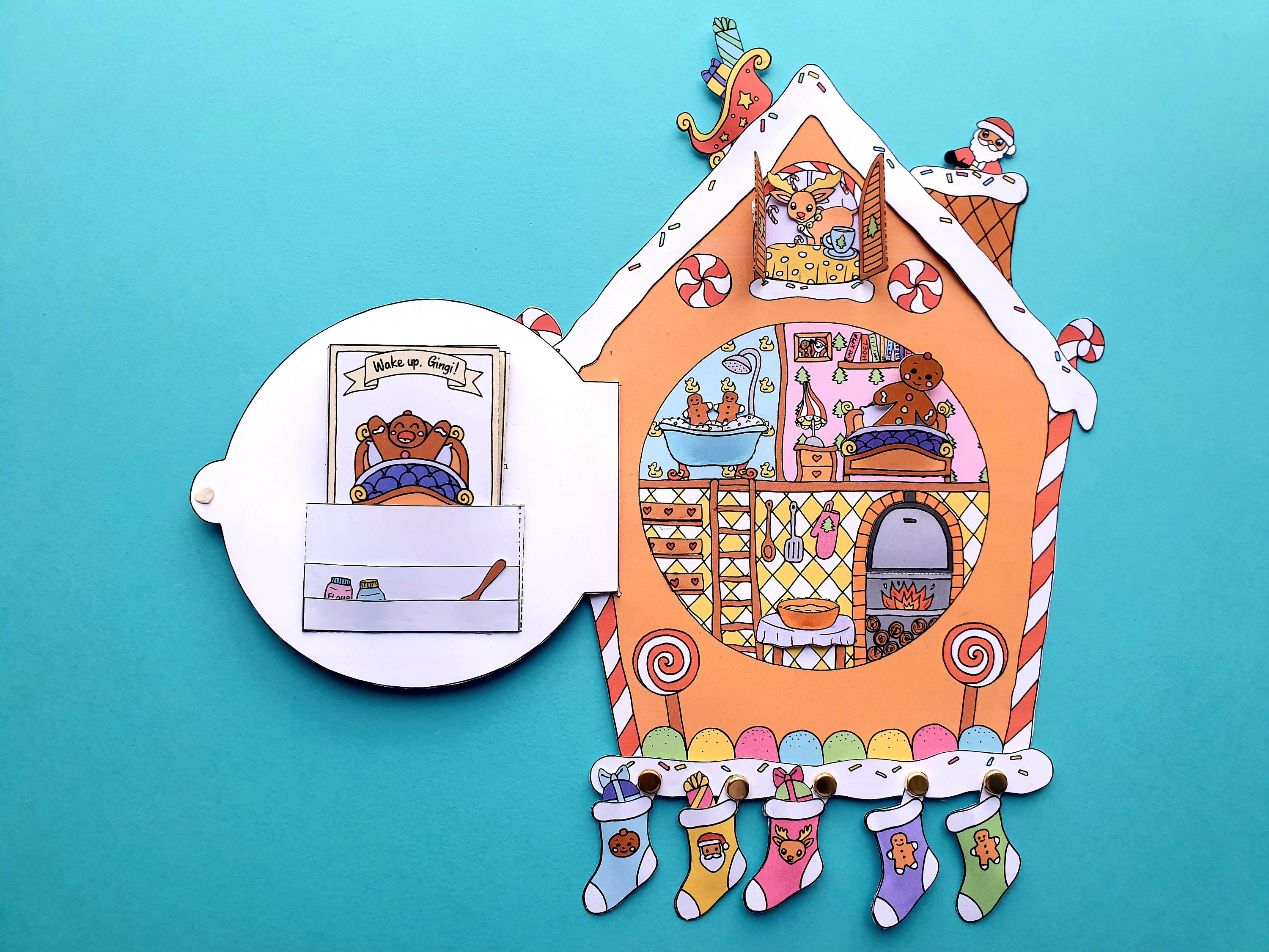 Printable Christmas Clock, Learn to Tell Time, DIY Christmas Learning ...