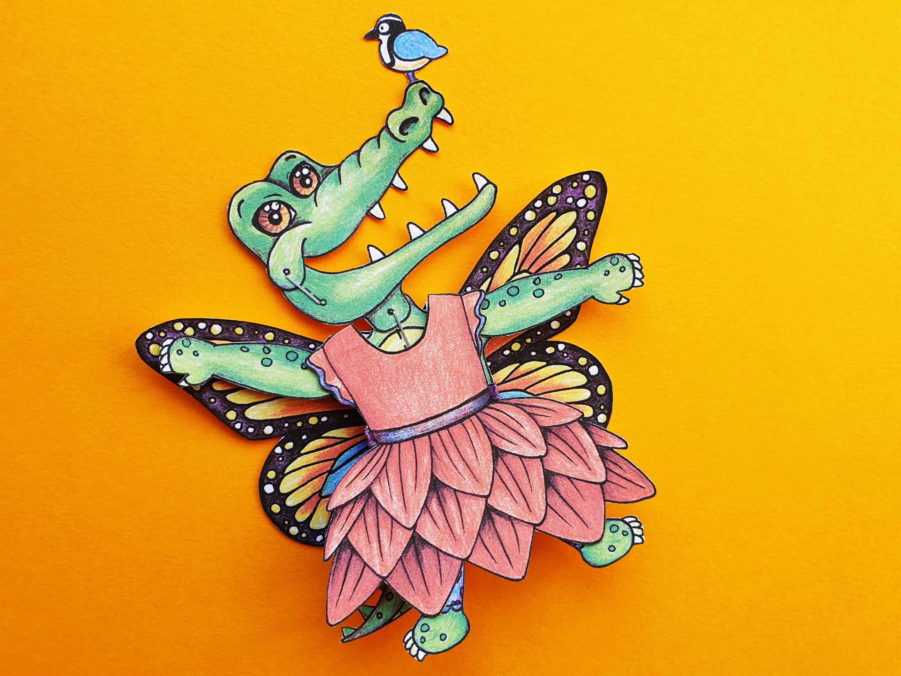 Crocodile Paper Doll: DIY Articulated Dress-up Puppet (digital Download ...