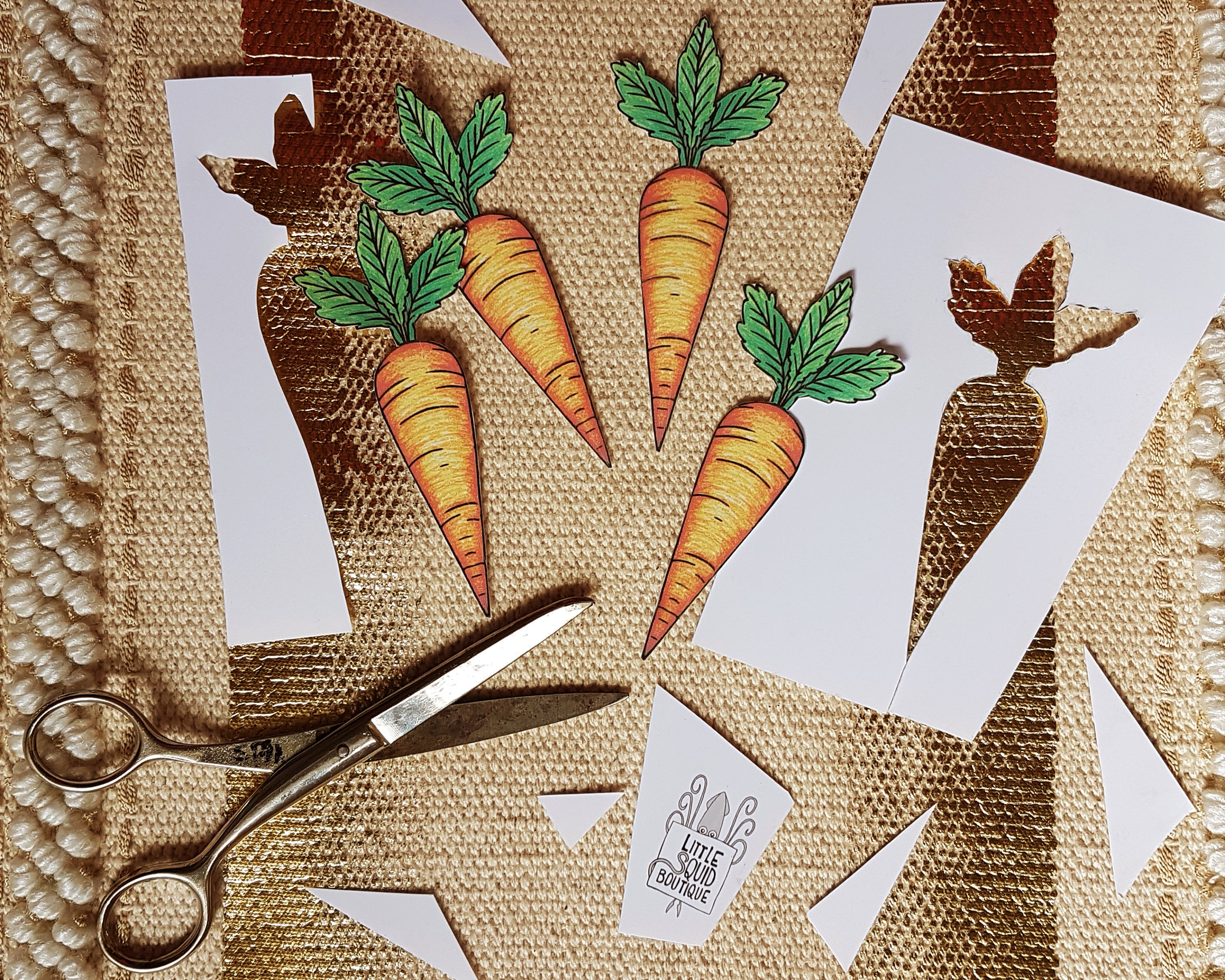 Printable Paper Carrot Decorations, DIY Vegetable Spring Home Decor ...