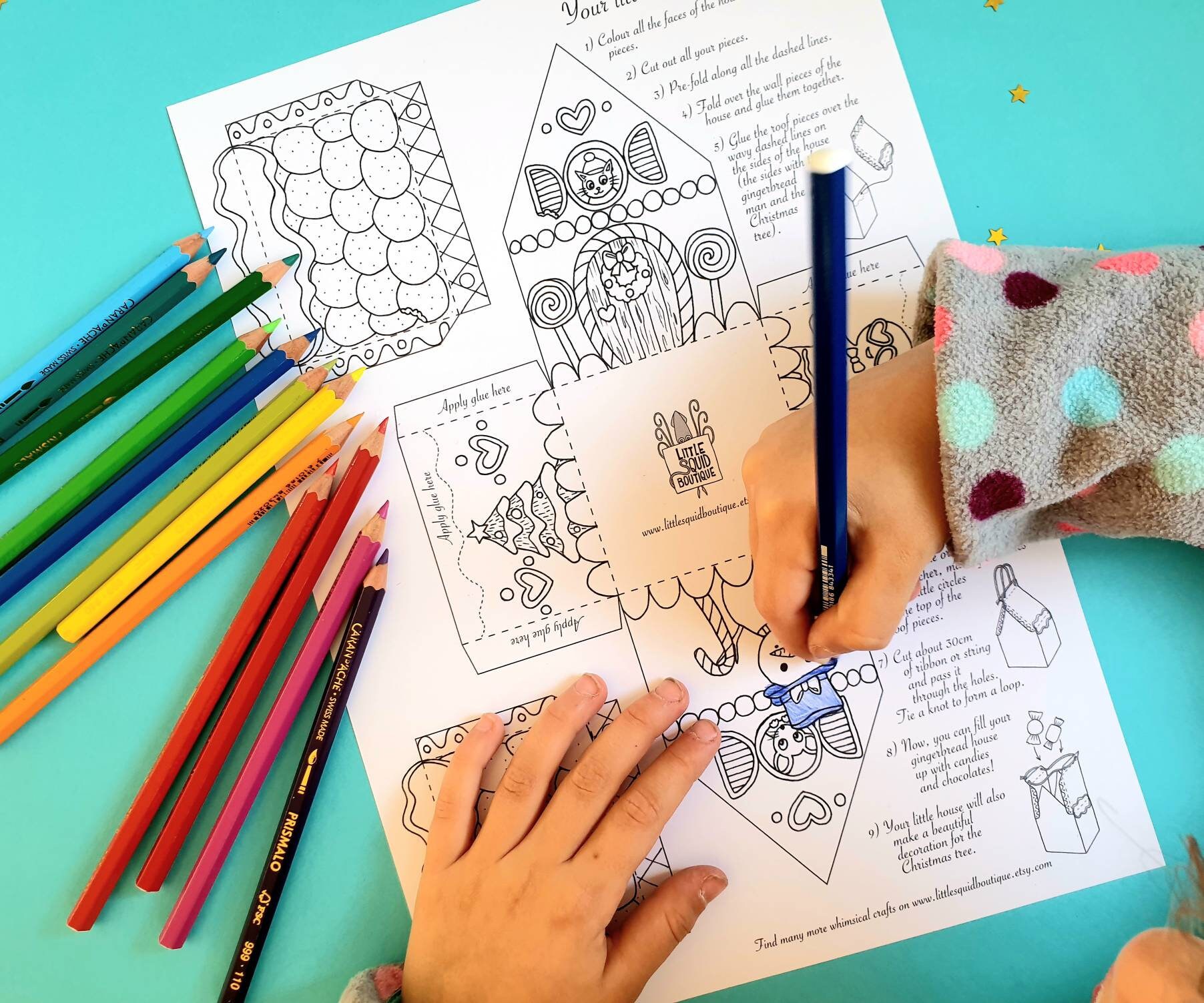 Christmas Craft for Kids, Printable DIY Gingerbread House, Christmas ...