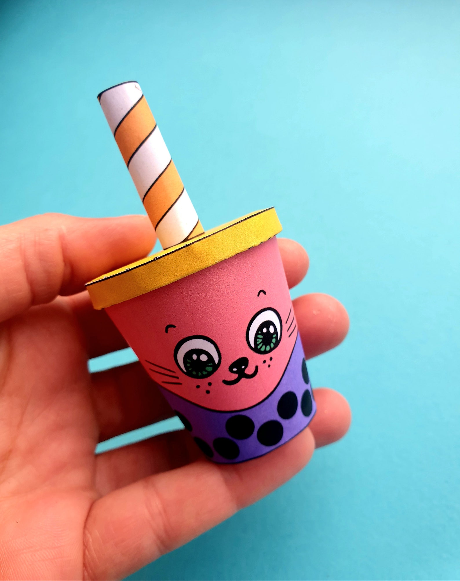 Printable Kawaii Bubble Tea Gift Box: DIY Party Favor Craft (digital ...