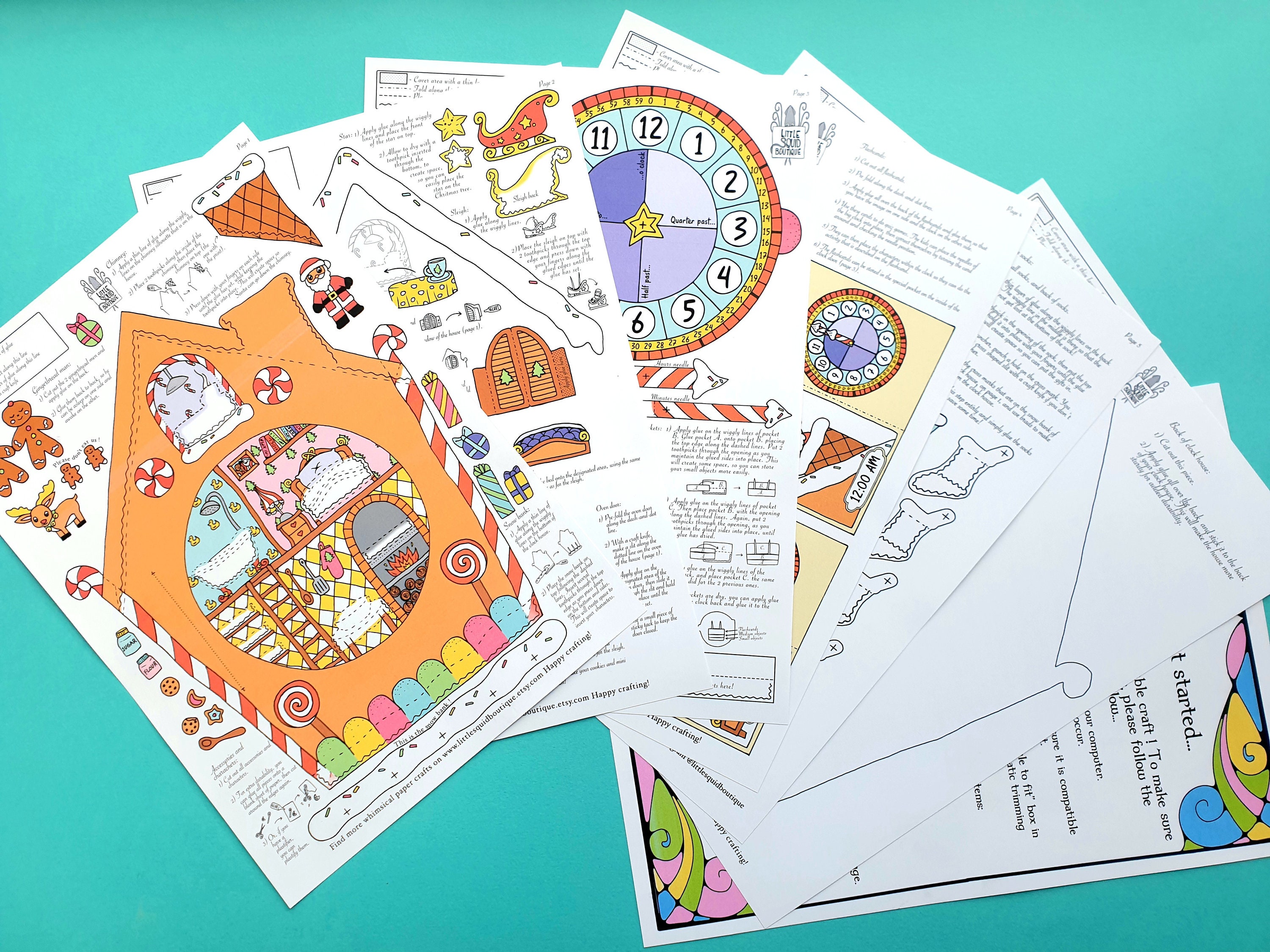 Printable Christmas Clock, Learn to Tell Time, DIY Christmas Learning ...