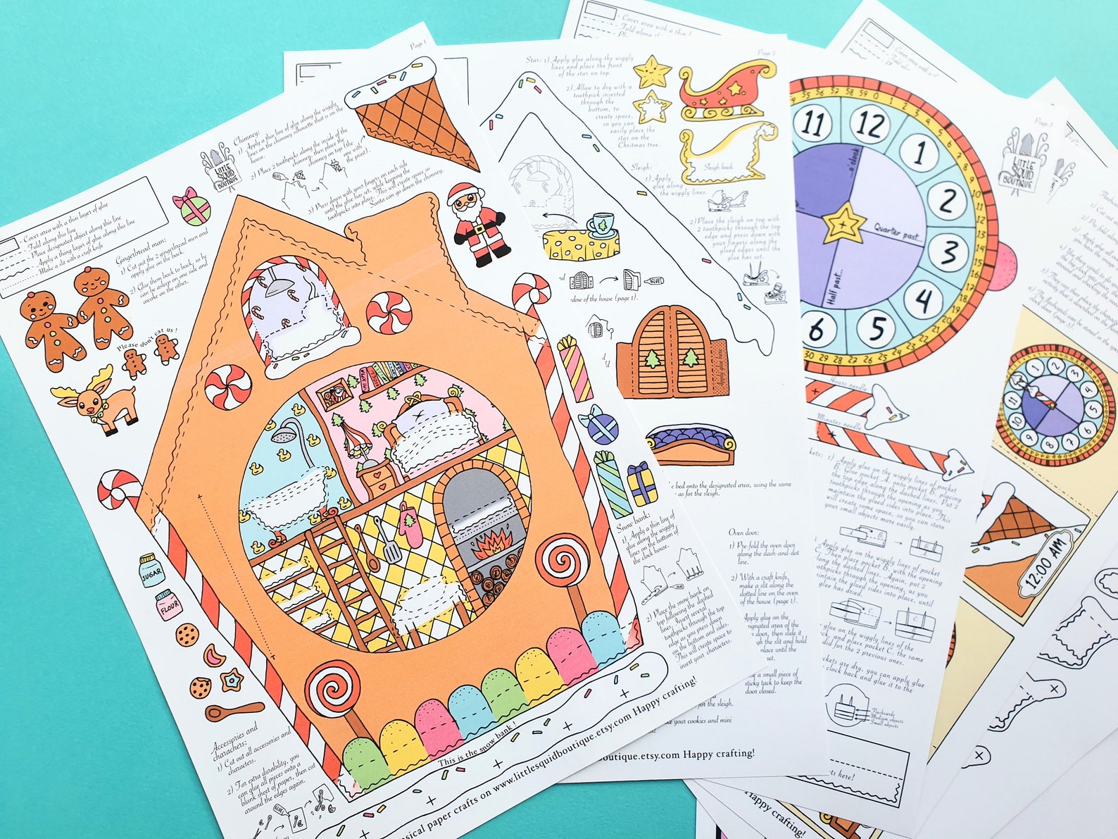 Printable Christmas Clock, Learn to Tell Time Game (digital Download ...