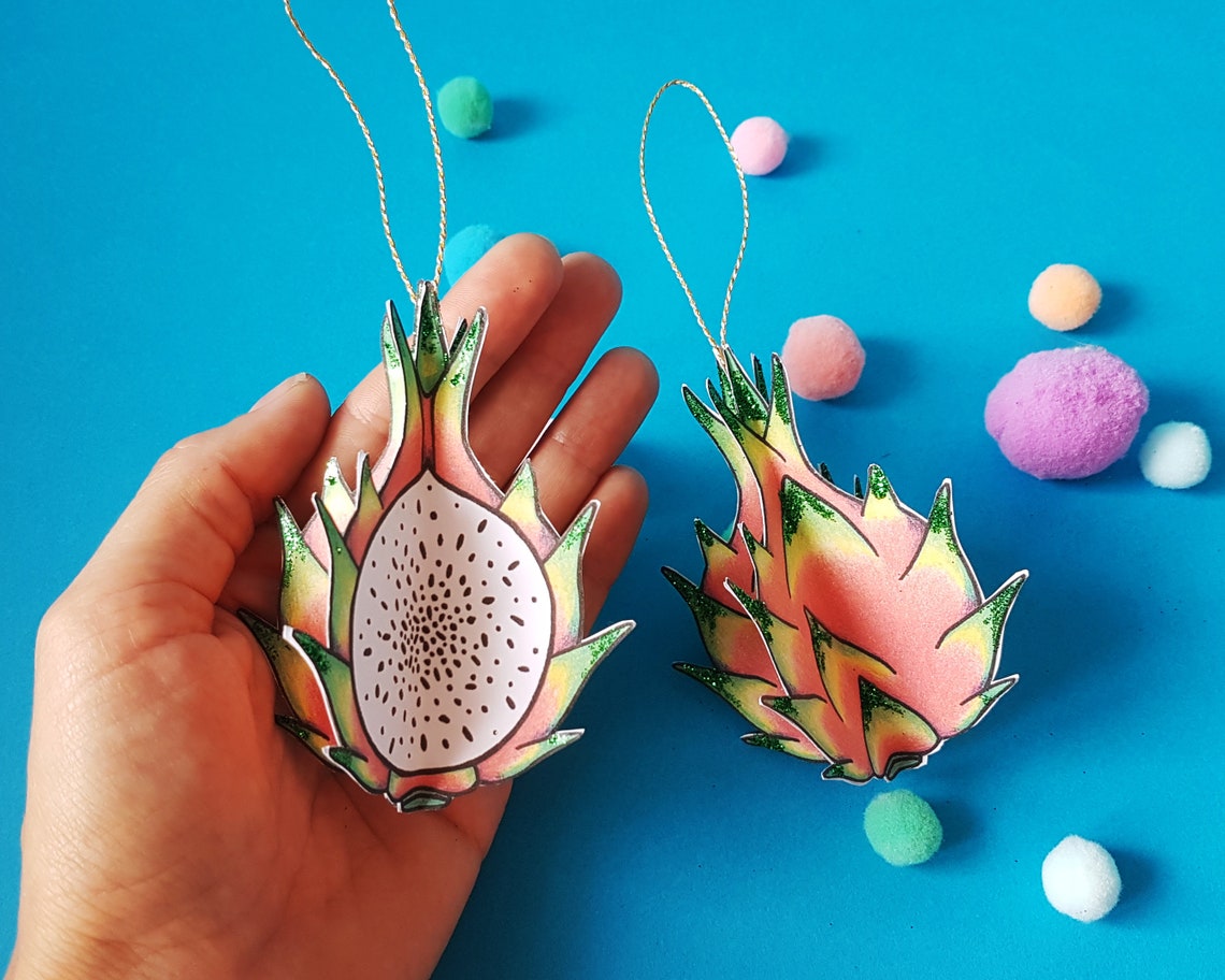 Dragon Fruit Paper Decoration Printable DIY Tropical Decor - Etsy