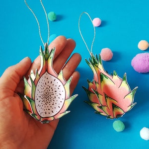 Dragon Fruit Paper Decoration, Printable DIY Tropical Decor, Paper ...