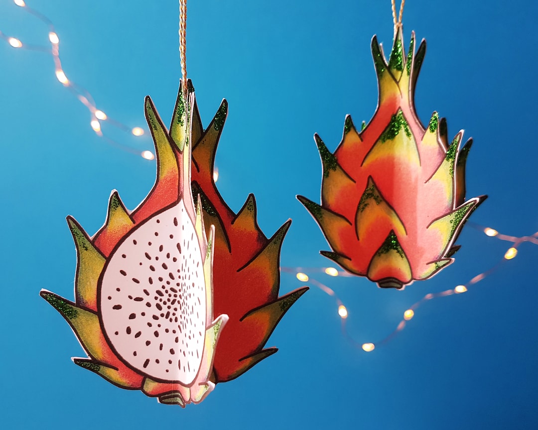 Dragon Fruit Paper Decoration, Printable DIY Tropical Decor, Paper ...