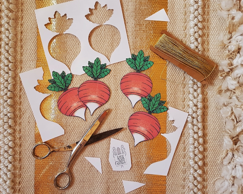 Printable Radish Decorations, Spring Paper Decor, DIY Vegetables for ...