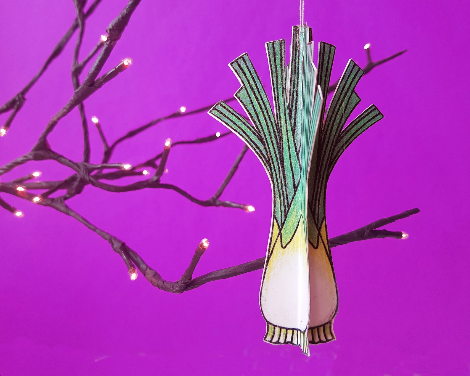 Printable 3D Leek Ornament, DIY Vegetable Home Decor, Spring Garden ...