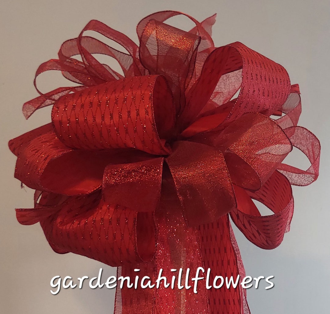 Tree Topper 36inch or 8ft Long Bow Red Wire Edged Bow - Etsy