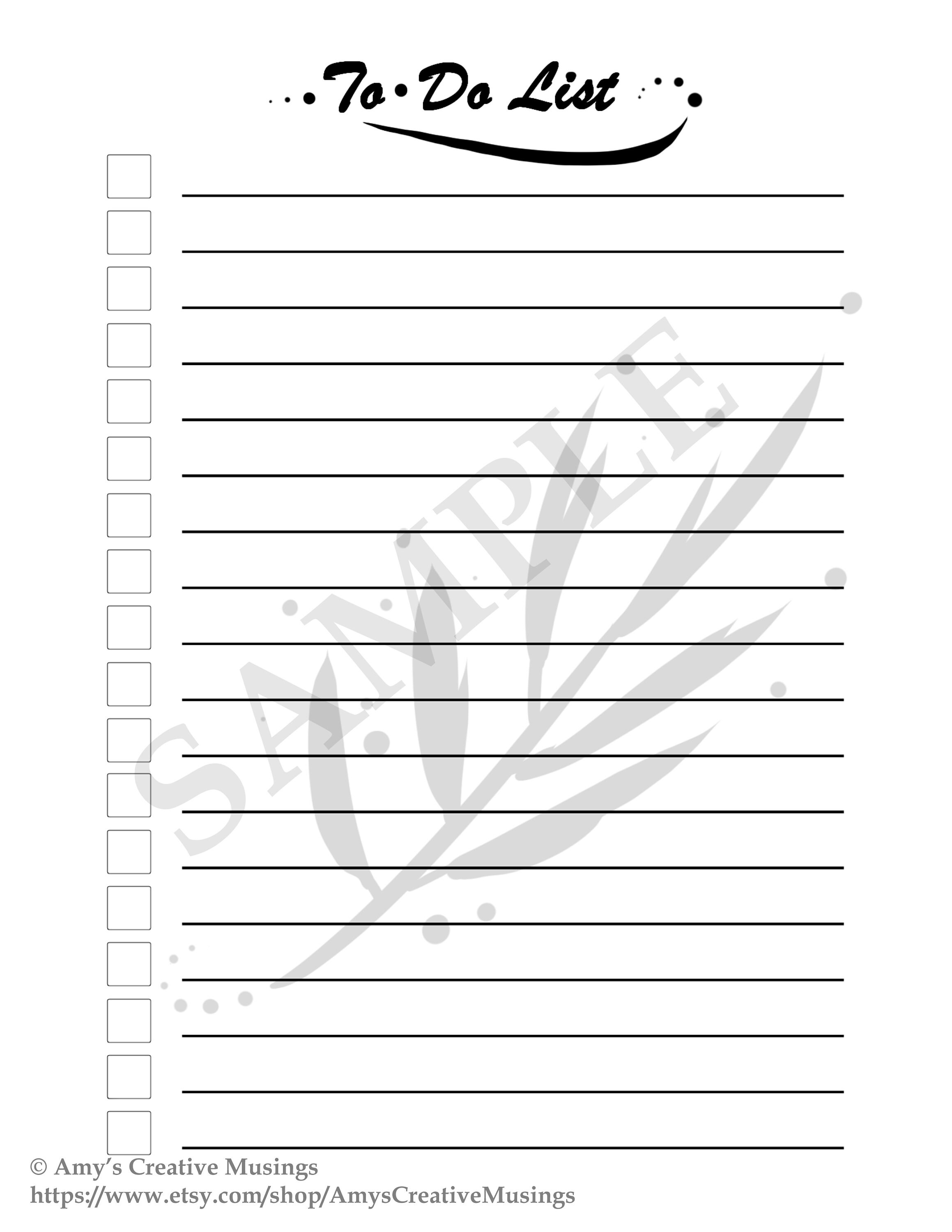 Printable To-Do List: Leaves and Dots 8.5 x 11 Page and 5 x 7 | Etsy