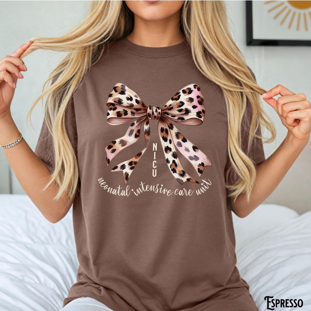NICU Bow Shirt, Comfort Colors®, Neonatal Intensive Care Unit, Coquette ...