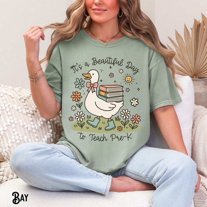 Pre K Teacher T-shirt, Comfort Colors Unisex Tee, Preschool, Goose, It ...