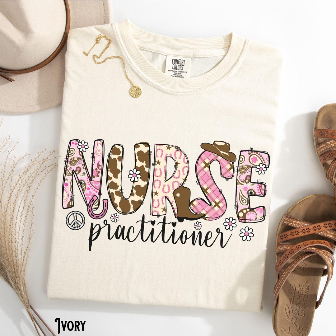 Nurse Practitioner Western Shirt, Comfort Colors®, NP Tee, Cowgirl NP ...