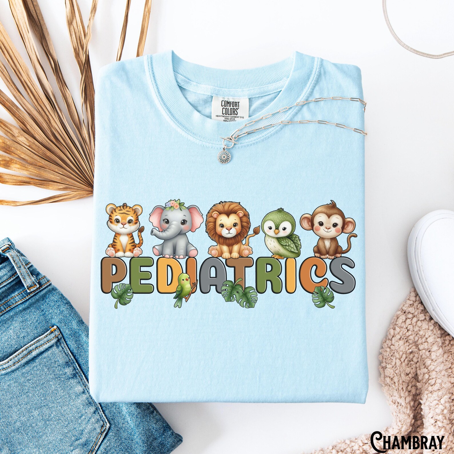 Pediatrics Shirt, PEDS Nurse Jungle Animals Tee, Safari, Comfort Colors ...