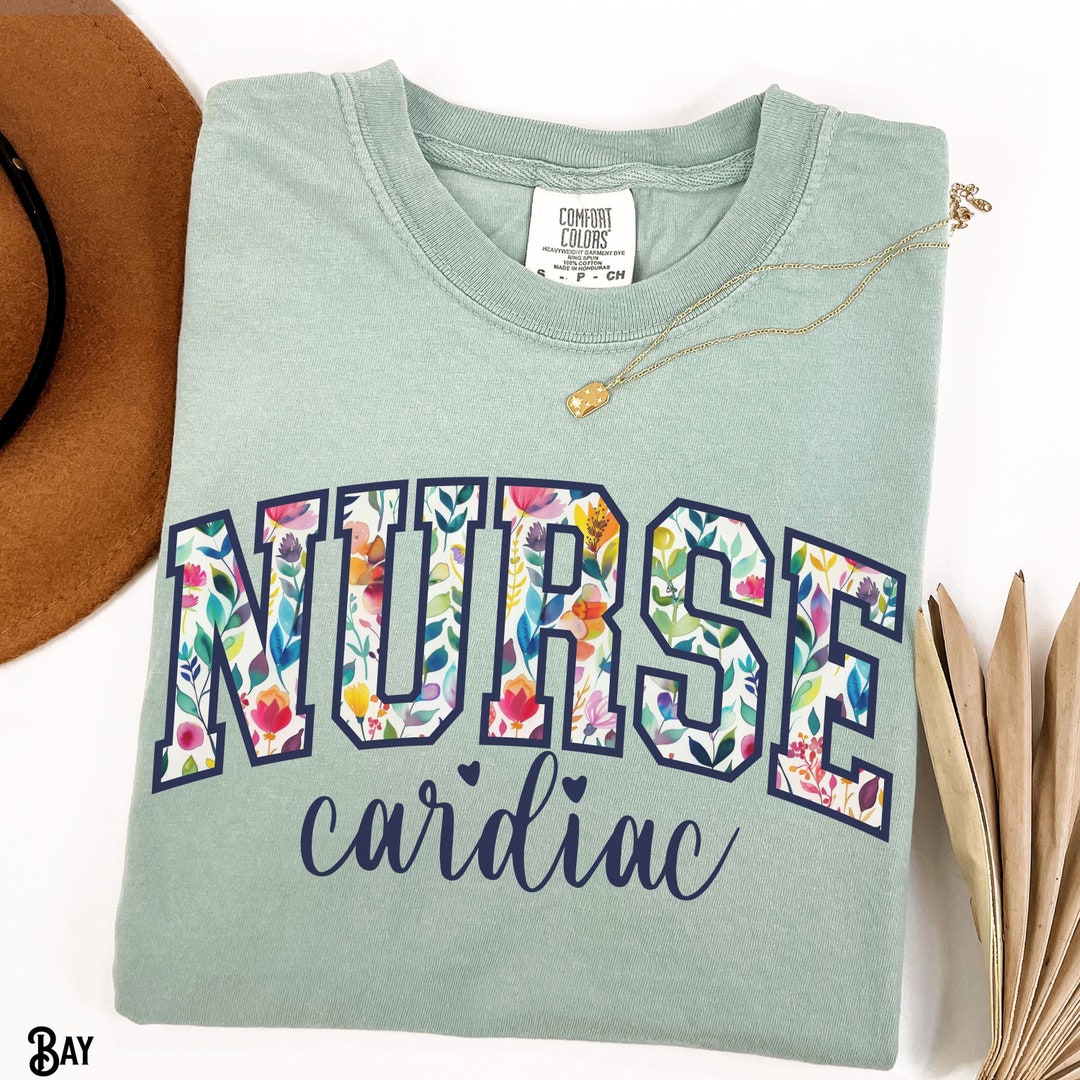 Cardiac Nurse T Shirt, Comfort Colors®, CVICU Varsity Tee, Cardiology ...