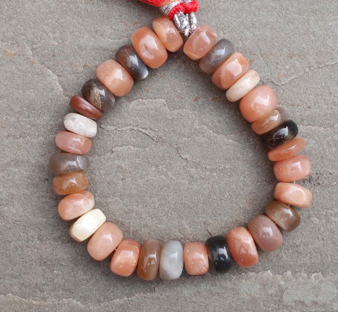 Peach Authentic Multi Moonstone Faceted Beads Strand for Healing ...