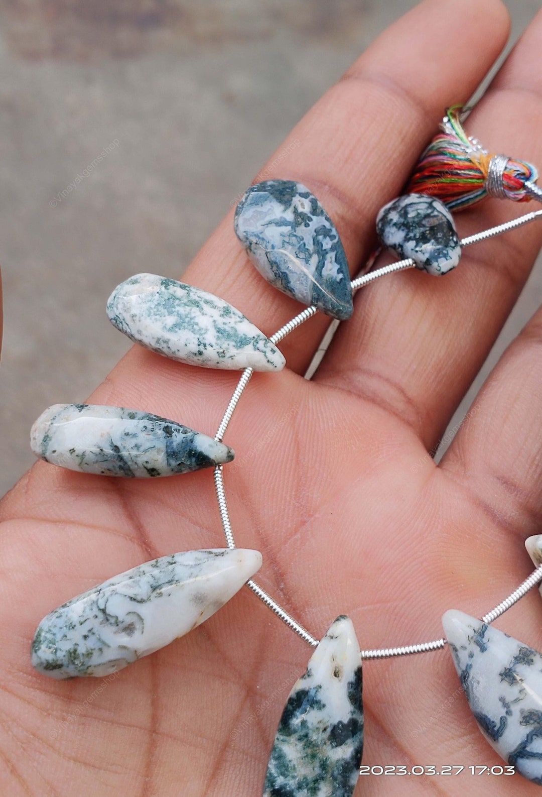 Garden Moss Agate Beads Strand for Meditation, 100% Authentic Green ...