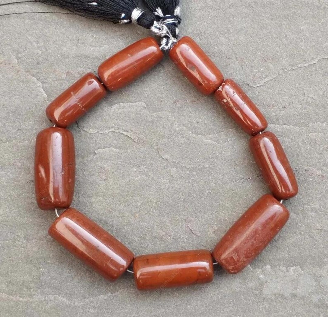 Genuine Brown Jasper Tube Smooth 7 Inch Beads Strands for Jewelry Craft ...