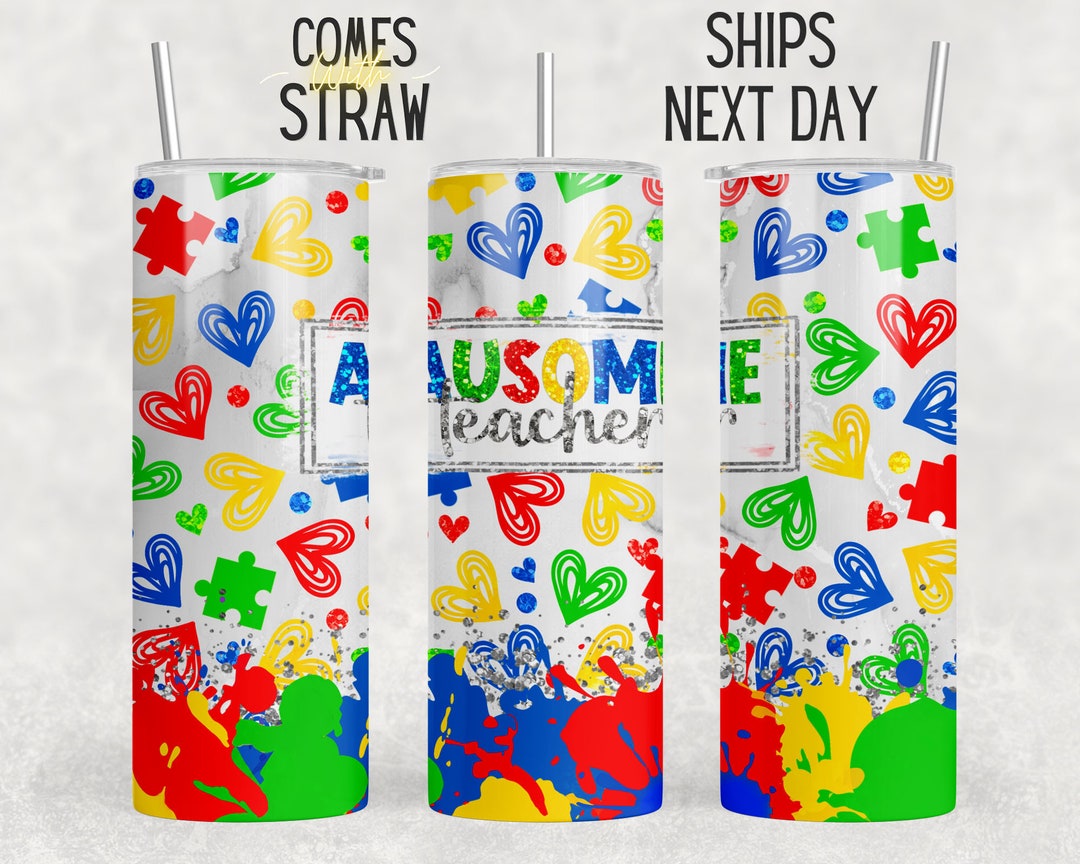 Autism Awareness Glitter Tumbler, Perfect Gift for Autism Supporters ...