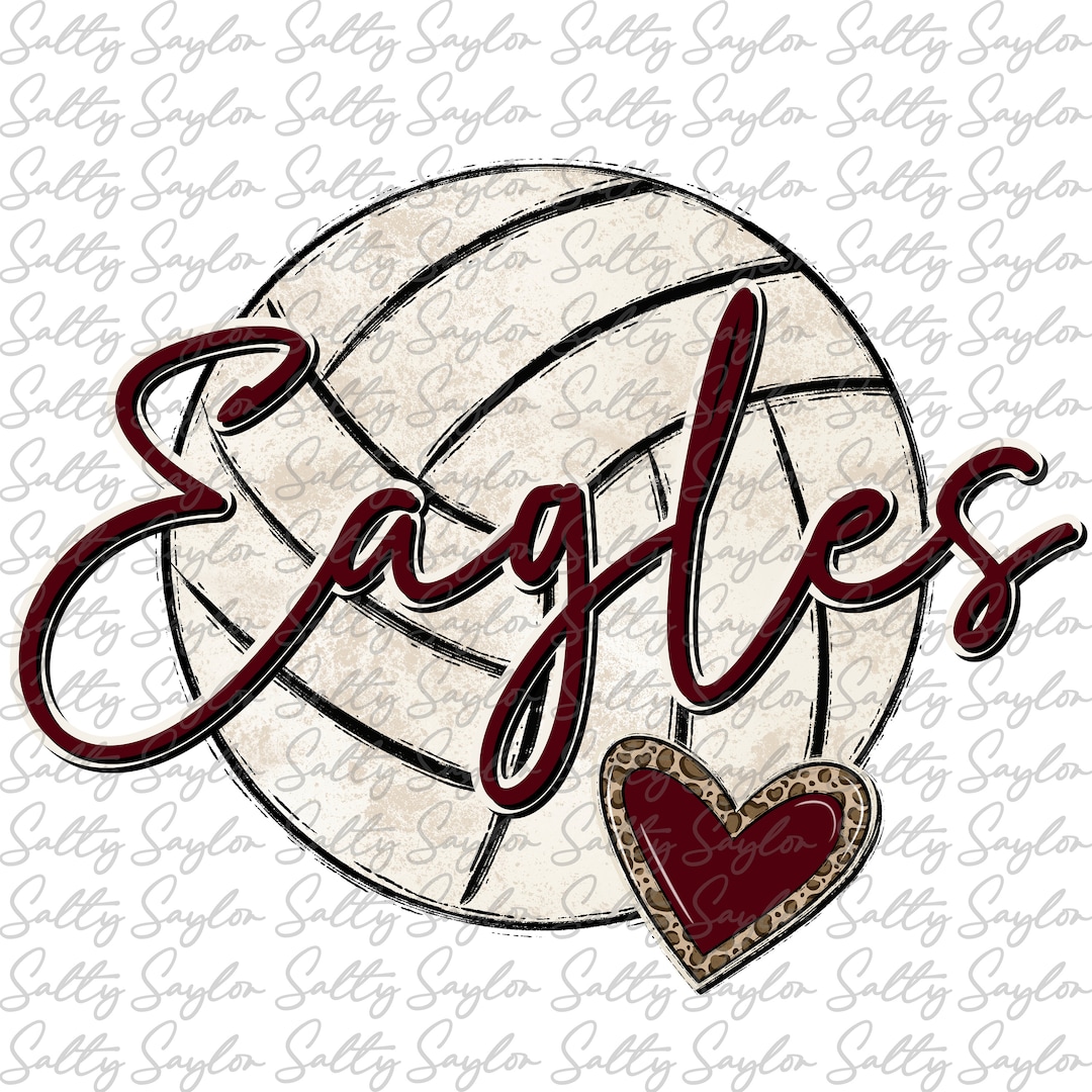 Eagles Maroon Volleyball PNG, Sublimation Digital Download, Leopard ...