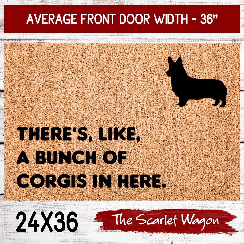 Bunch of Corgis Dog Mom Gift Corgi Door Mat Funny Dog Welcome | Etsy