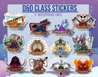 Dungeons and Dragons Class Stickers - Etsy