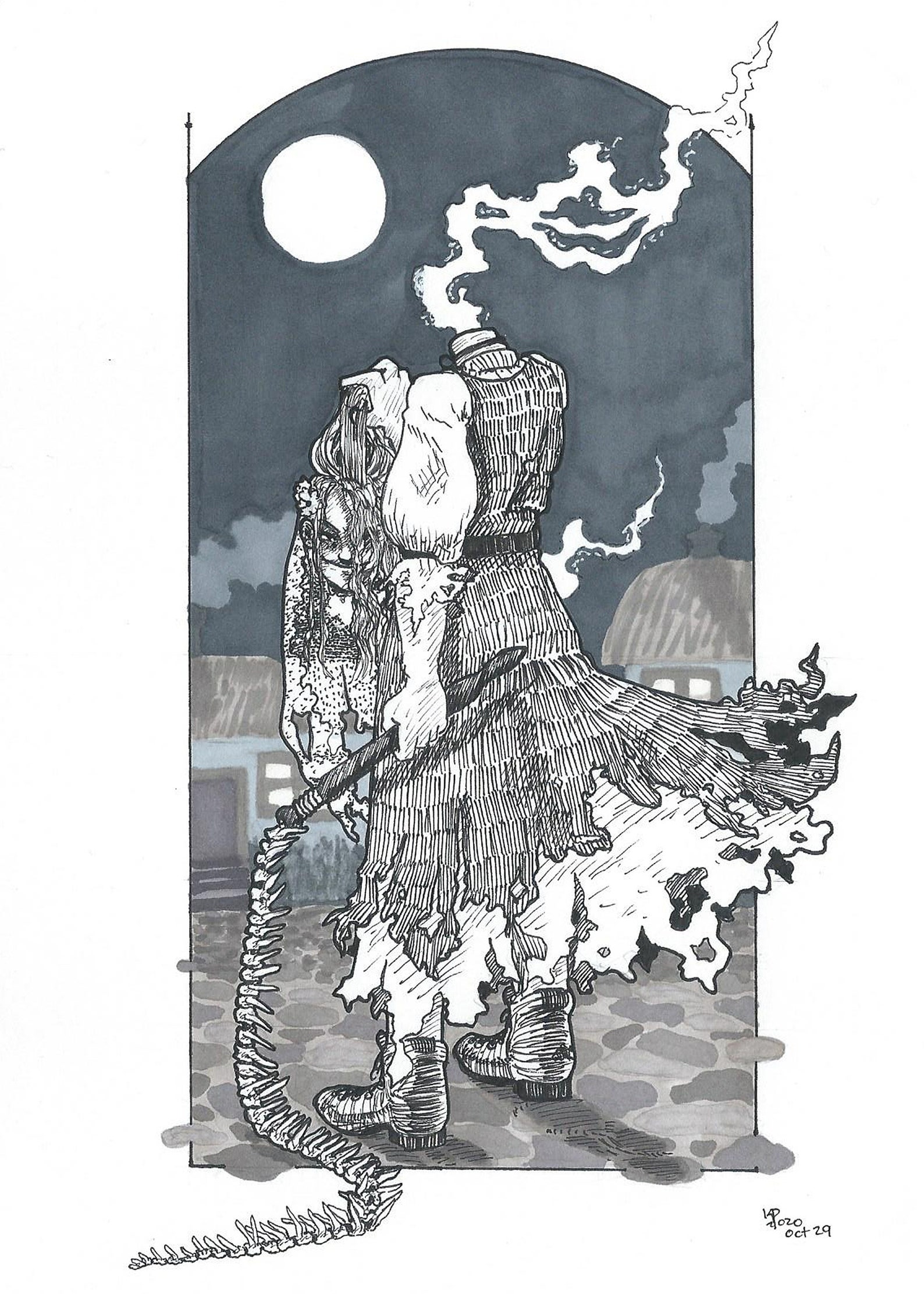 Horrific Myths: Dullahan Illustration, Digital Print, Irish Horror ...