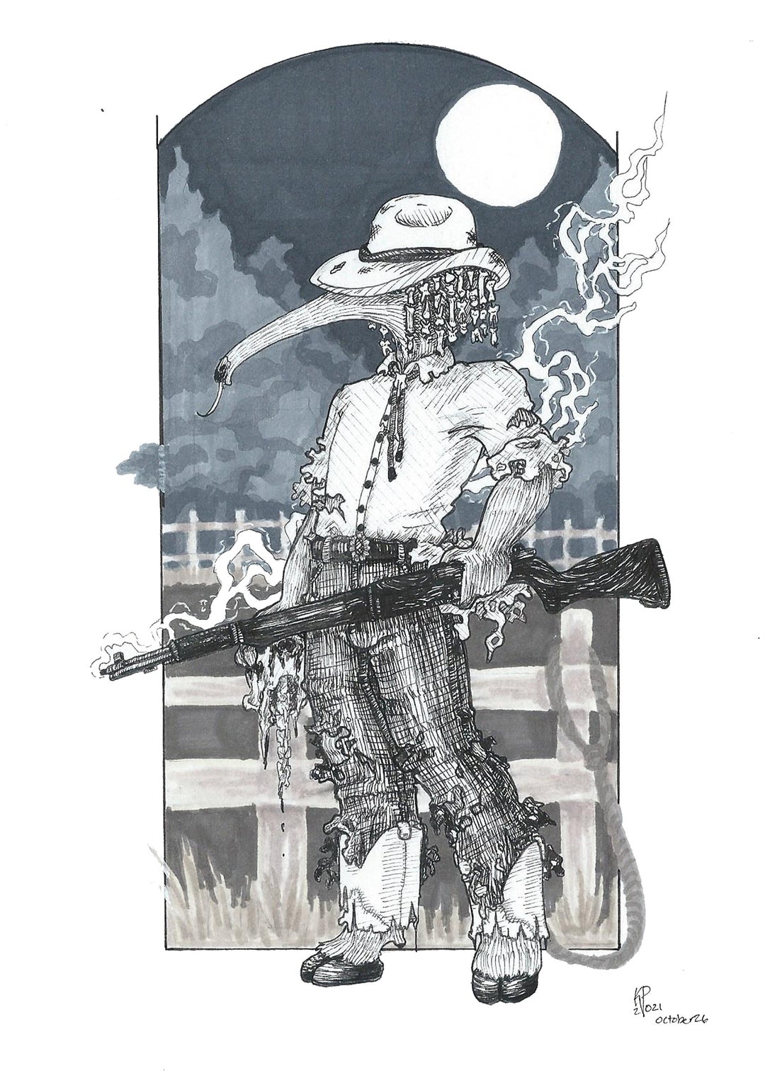 Horrific Myths: Capelobo Illustration, Digital Print, Brazillian Horror ...