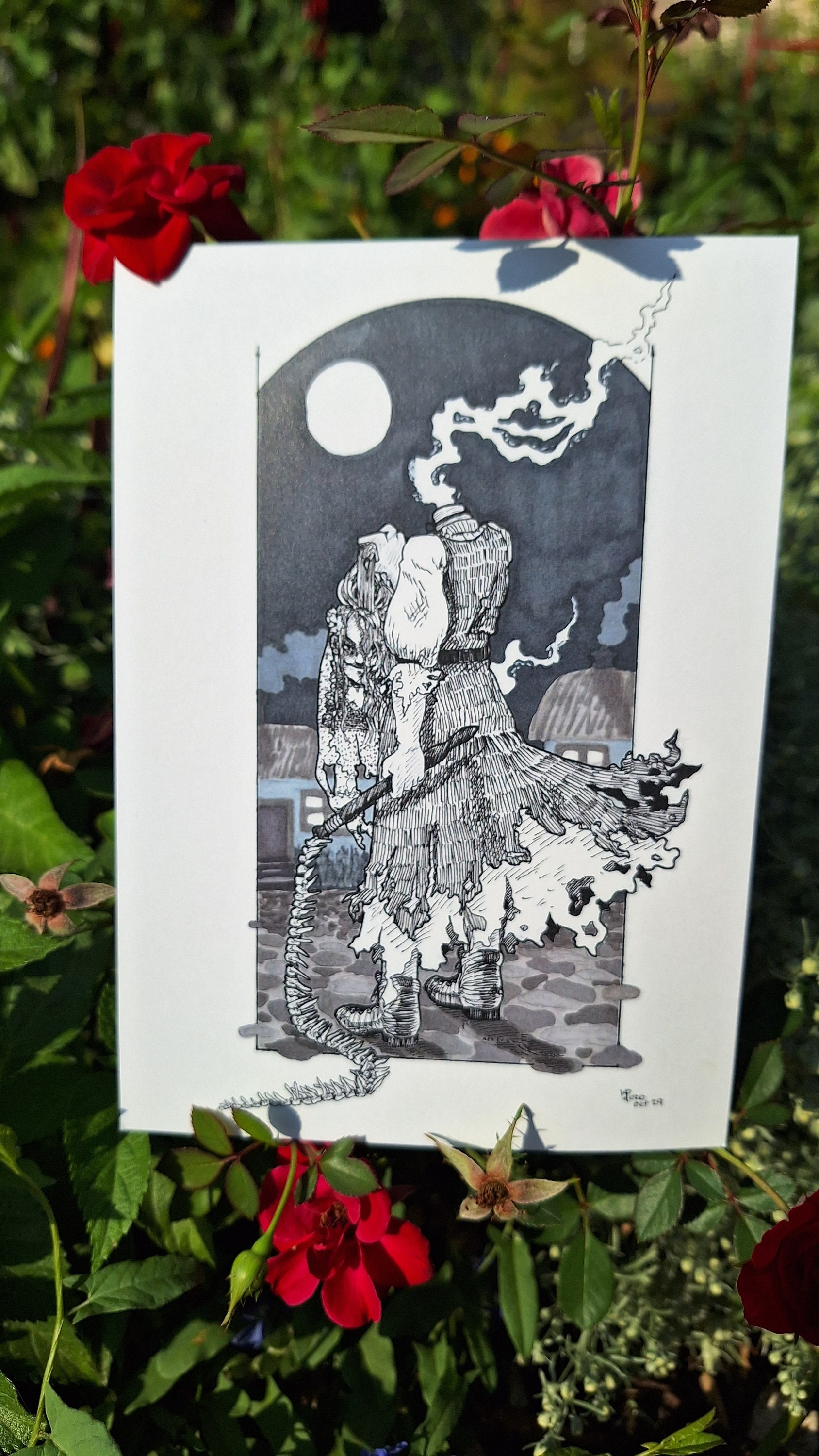 Horrific Myths: Dullahan Illustration, Digital Print, Irish Horror ...