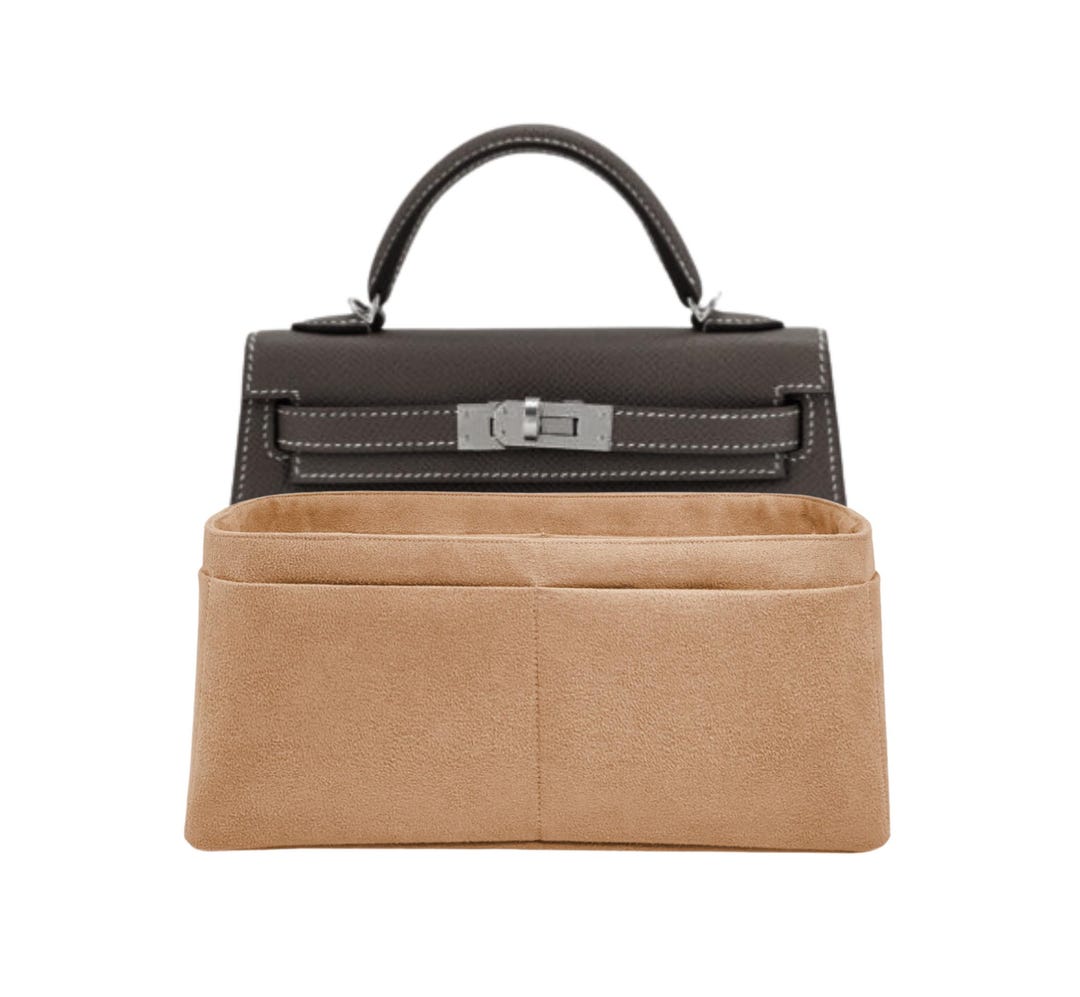 Kelly 25 Sellier Purse Organizer: Gold Faux Suede, Lightweight - Etsy