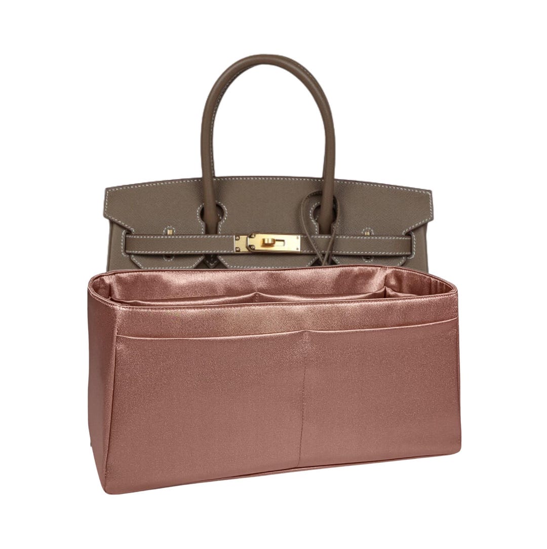 Custom Order Birkin 30 Insert, Rose Gold Premium Satin Fabric, Thin ...