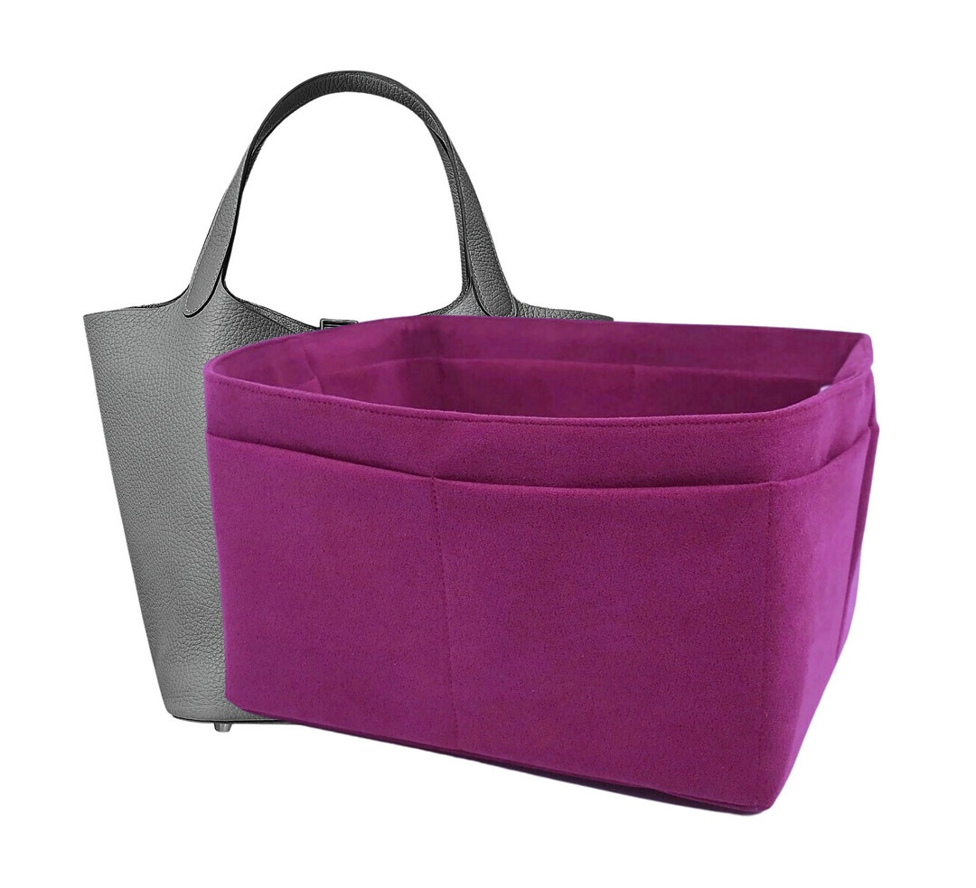 Picotin 22 Insert, Purse Organizer Insert, Purple Faux Suede Fabric ...