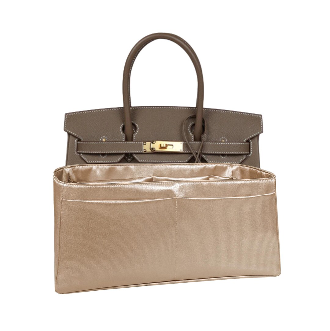 Custom Order Birkin 30 Organizer, Champagne Premium Satin Fabric, Thin ...