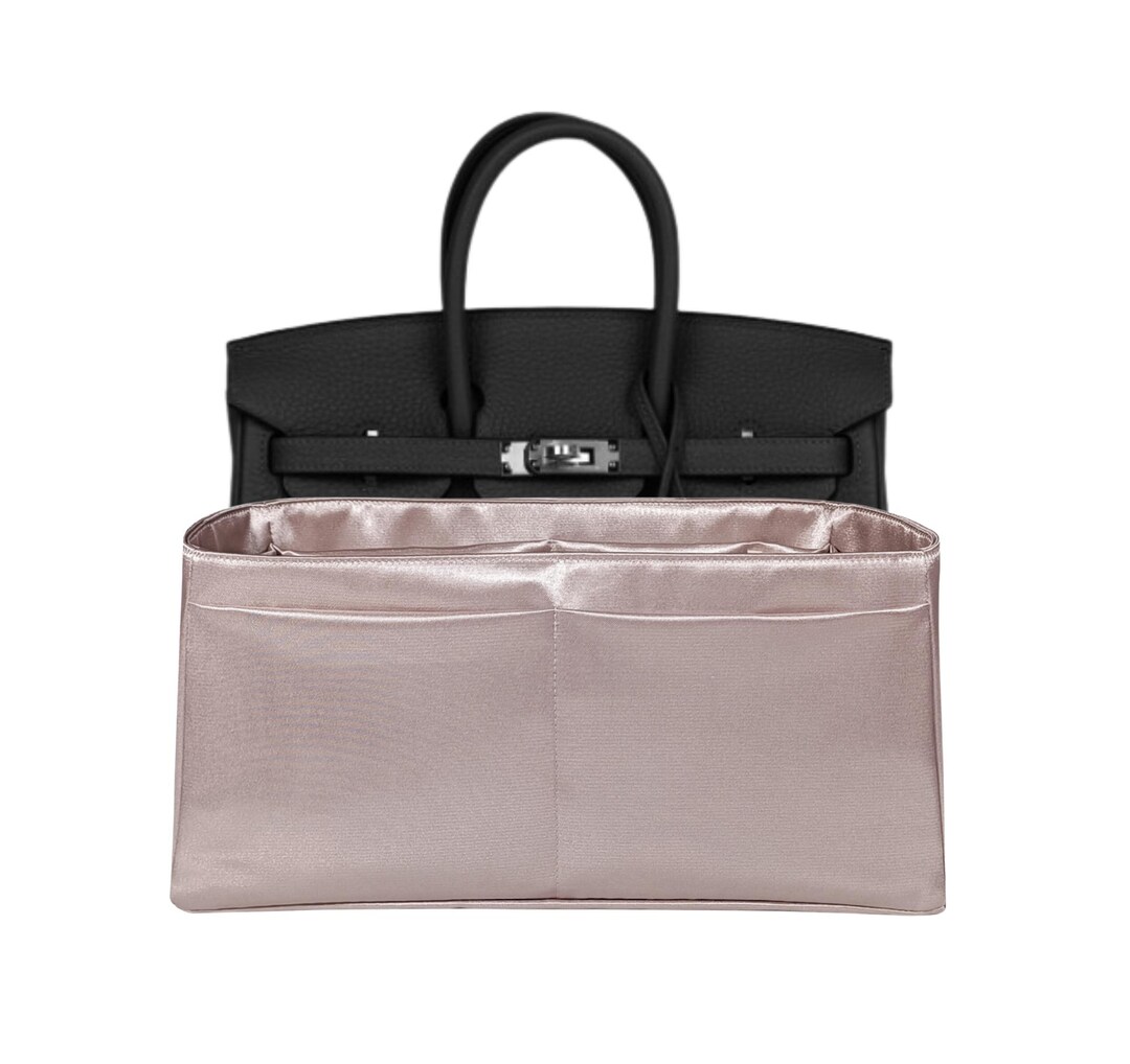 Custom Order Birkin 25 Insert, Pink Beige Premium Satin Fabric, Thin ...