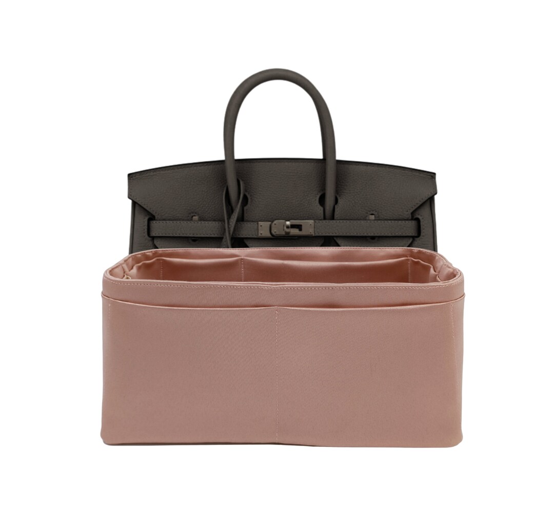 Custom Order Birkin 30 Bag Organizer, Rose Gold Duchess Satin Soft ...