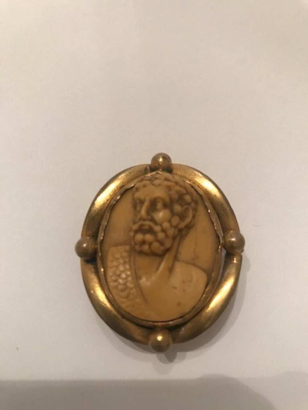 Rare Find of a Zeus Greek God Larva Cameo on a Goldtone Metal. - Etsy