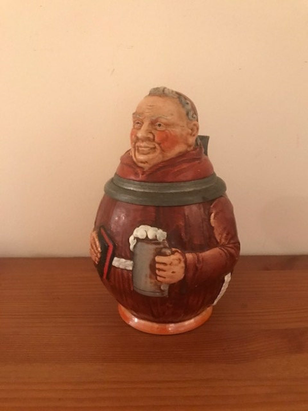 1930's Fryer Monk Holding Bible With Pewter Beer Stein - Etsy