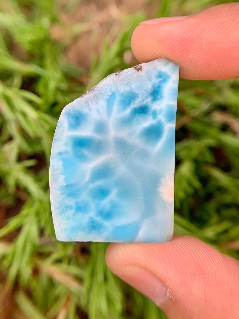 Rare Natural Raw Larimar Specimen Set, Larimar Rough Stones, Raw Blue ...