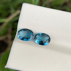Natural London Blue Topaz Oval Shape Faceted 7X3X6 Mm Gemstone Pair ...