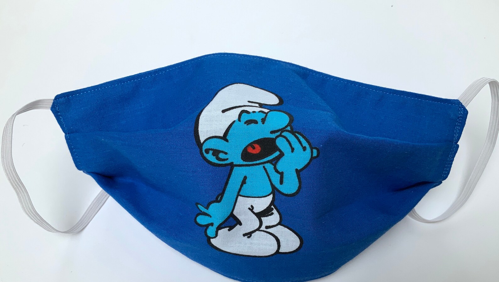 Smurf face mask face covering 2 layer cotton | Etsy