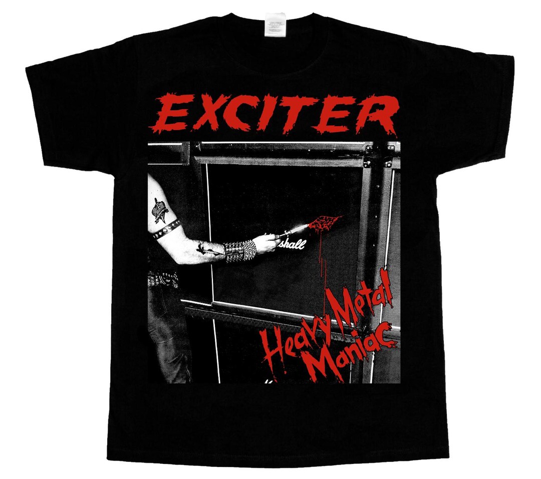 Exciter Heavy Metal Maniac'83 Rock New Black Short Long Sleeve T-shirt ...
