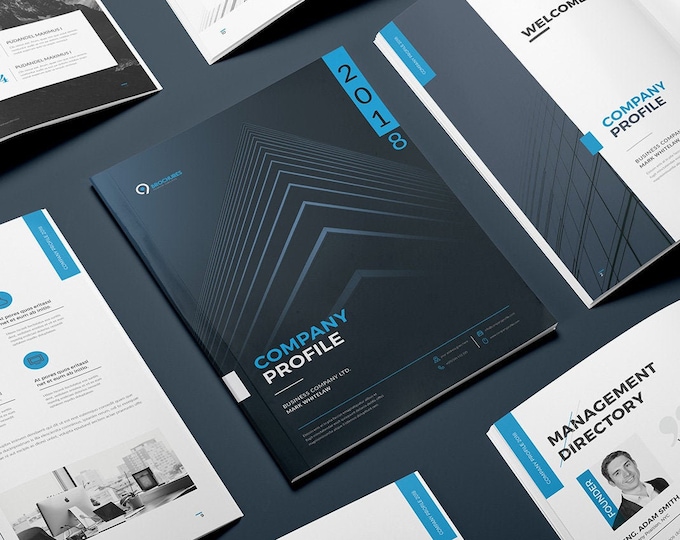 Company Profile , Indesign, Docx Template, Business Brochure, 24 Rich ...
