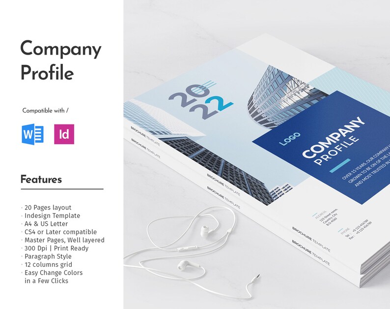 Company Profile Indesign Docx Template Business Brochure | Etsy