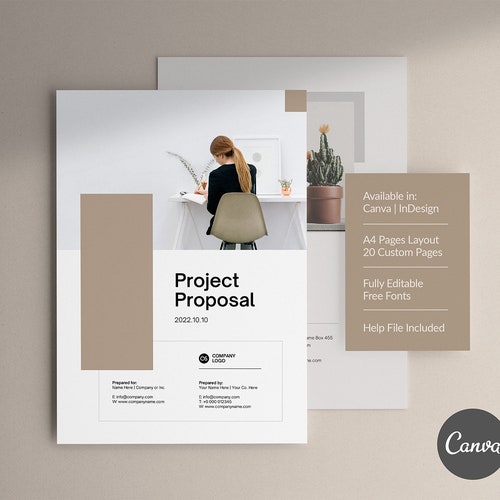 Project Proposal Template Canva Template Client Proposal - Etsy