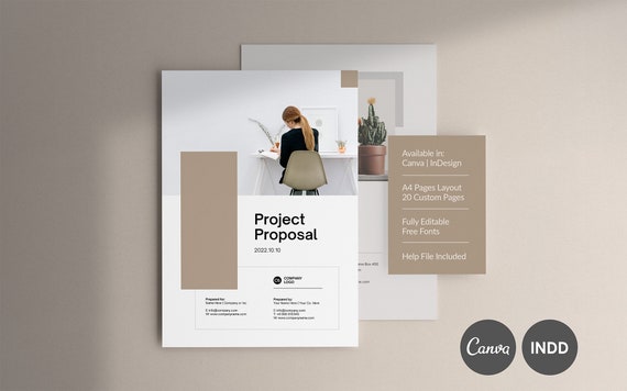 Project Proposal Template Canva Template Client Proposal | Etsy