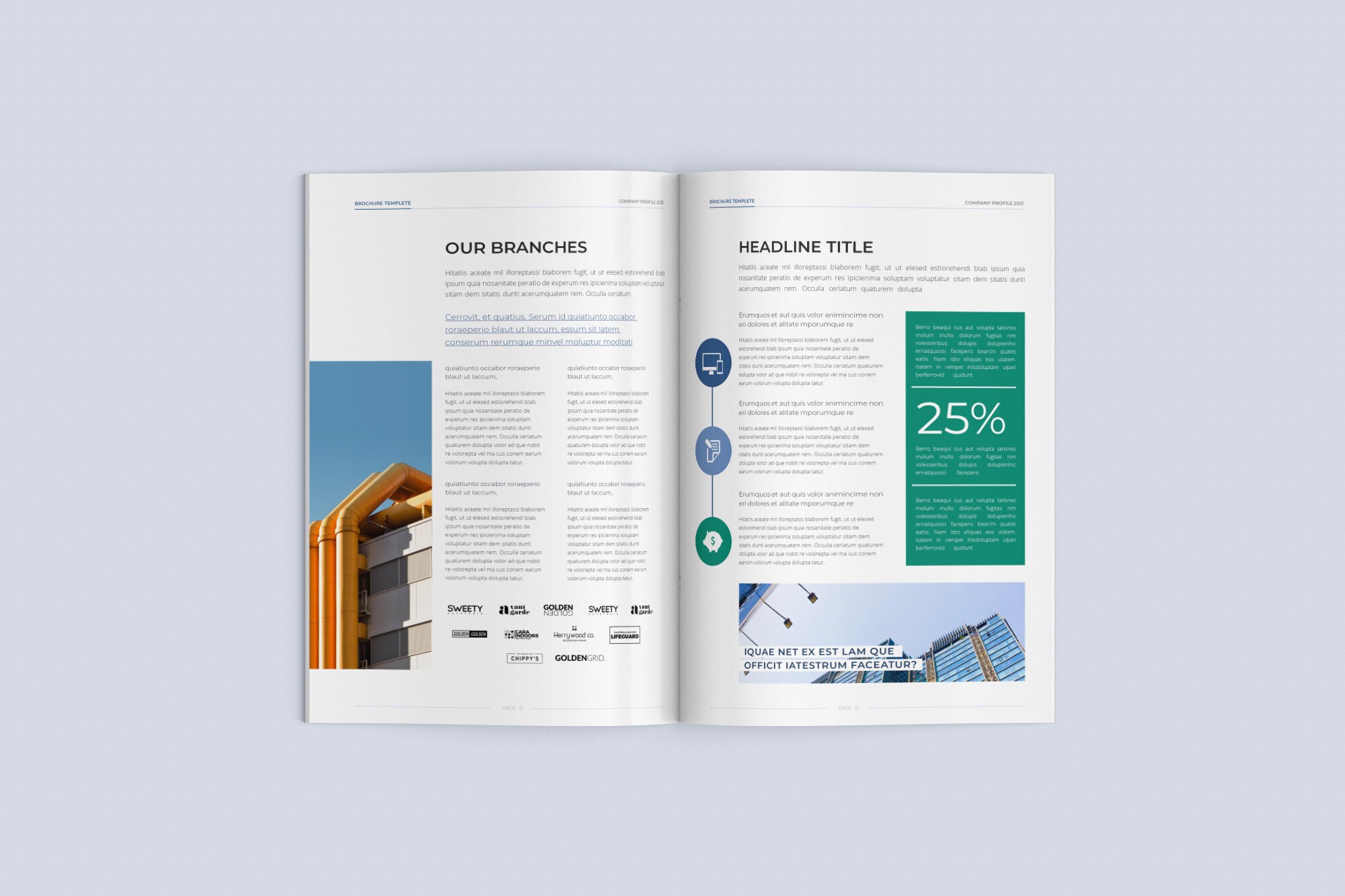 Corporate Company Profile, A4 and US Letter Sizes, 16 Unique Custom ...