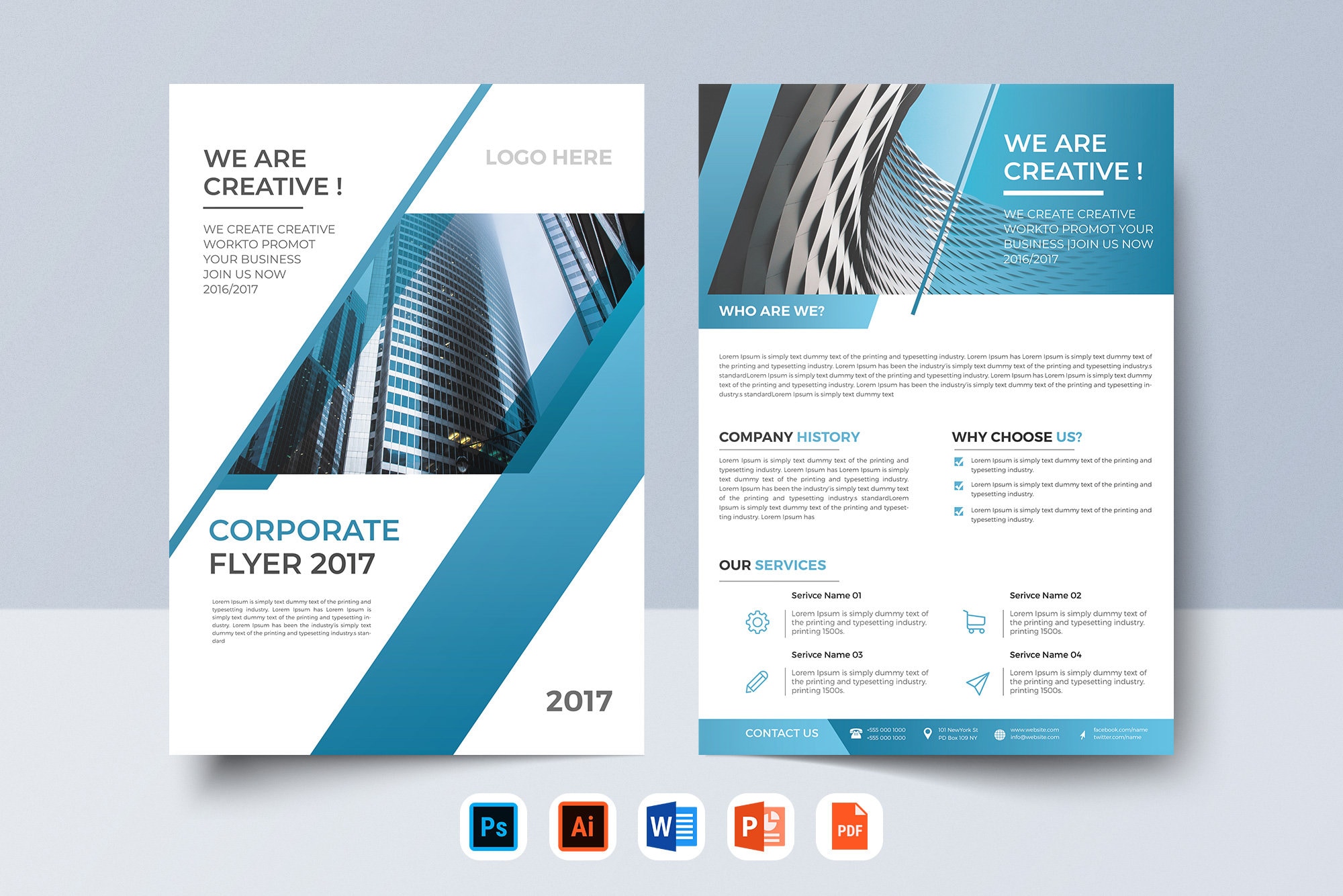 A4 Business Flyer Template, Corporate Flyer, Two Page Flyer, Cover ...
