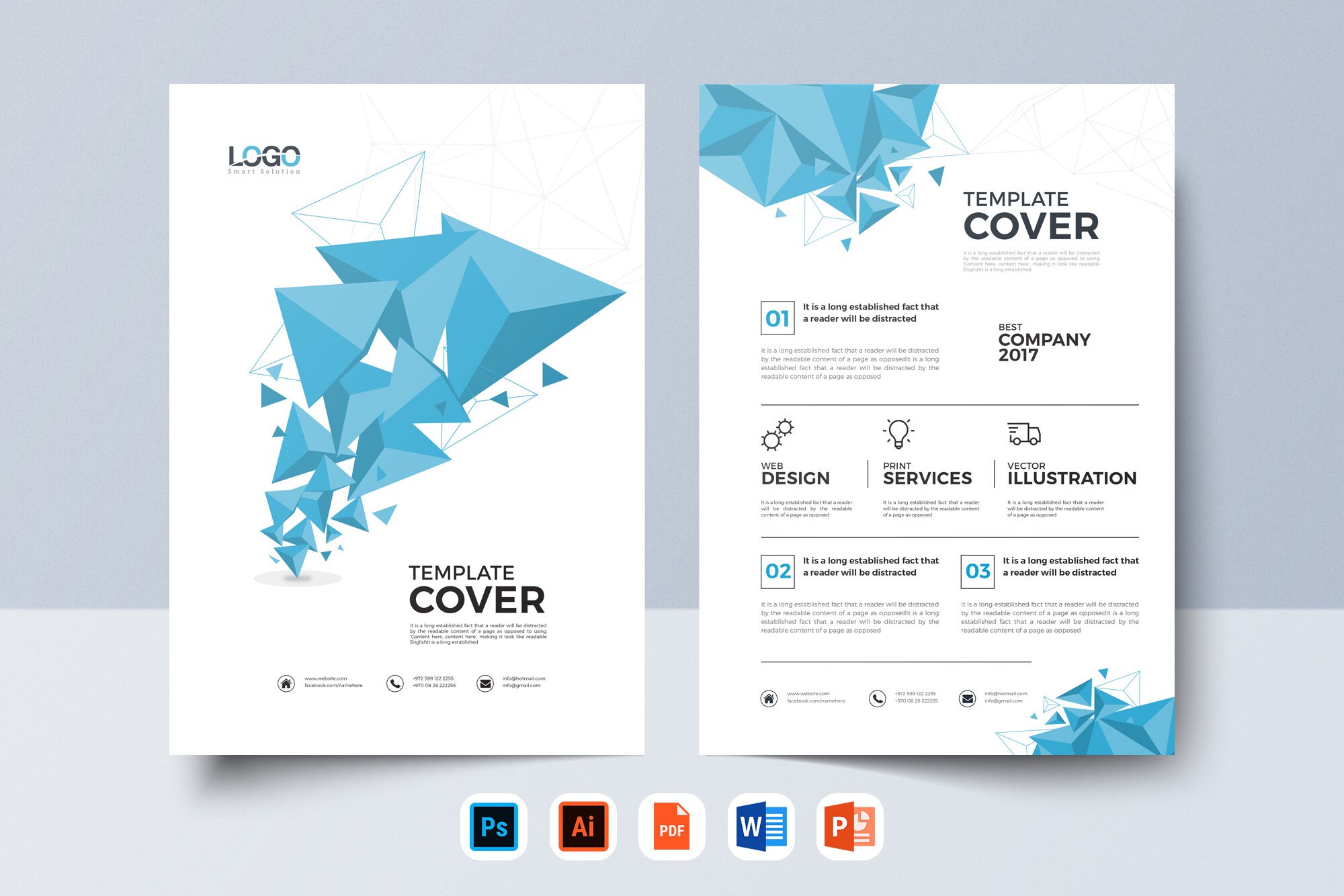 Abstract Polygon Flyer Template Corporate Flyer Two Page - Etsy