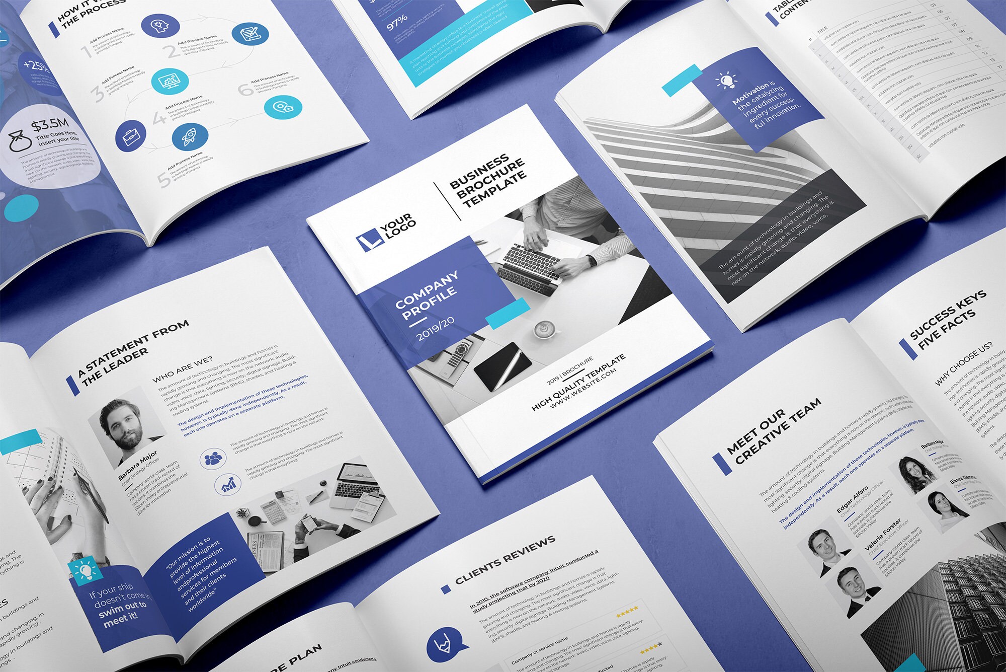 Company Profile, Fully Editable Word Template, 16 Rich Pages Layout. - Etsy