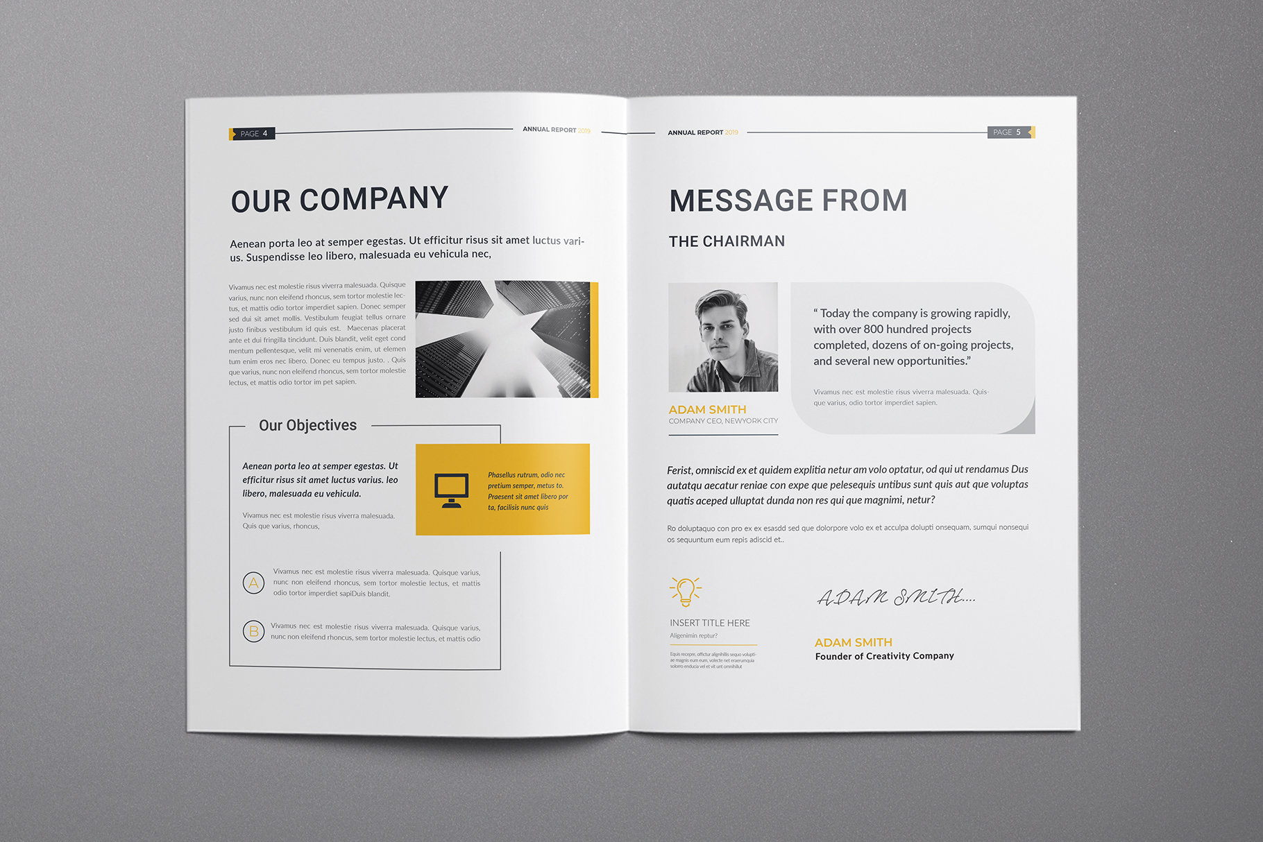 Yellow Annual Report Template | 20 Custom Pages | A4 & US Letter Size ...
